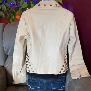 Pamela McCoy | Jackets & Coats | Pamela Mccoy Cream Genuine Leather ...